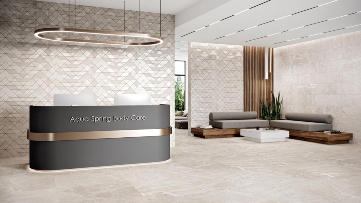 CEREV - Carrelage mural faïence Breccia Cerev - geo gold décor - 29 ...