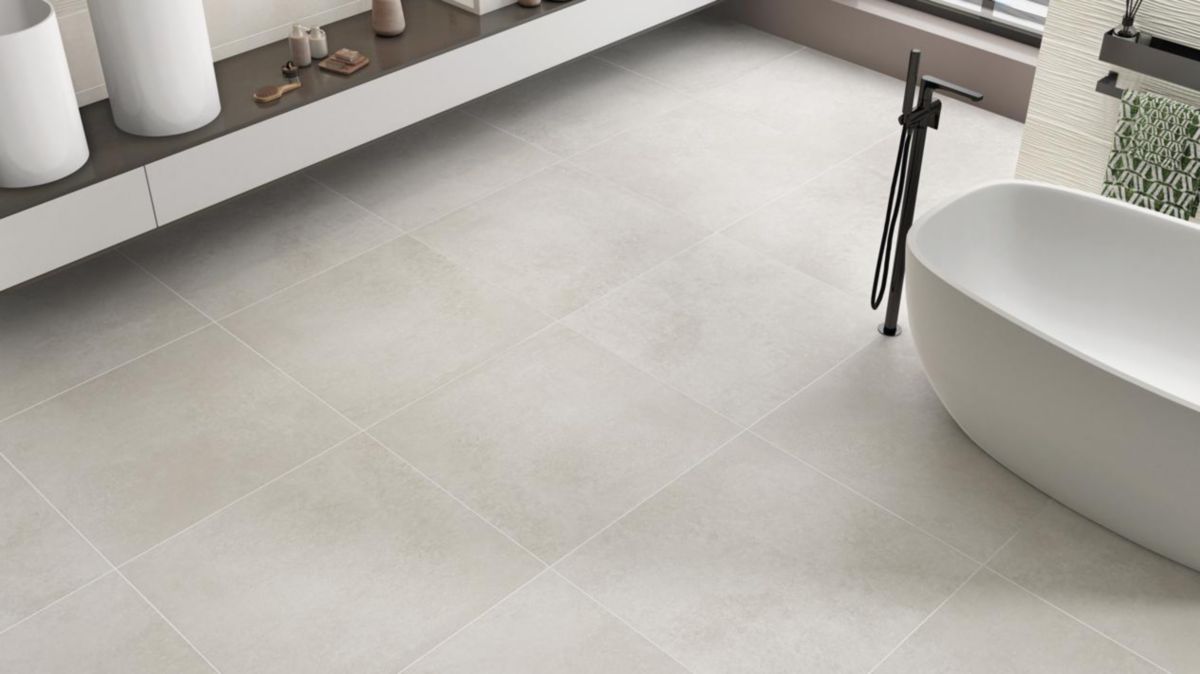 CEREV - Faïence murale Cloud - décor geo grey mat - 24,7x44,7 cm | POINT.P