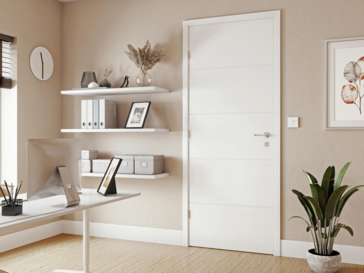 JELD-WEN - Bloc porte Moderna Horizon lignes horizontales alvéolaire ...