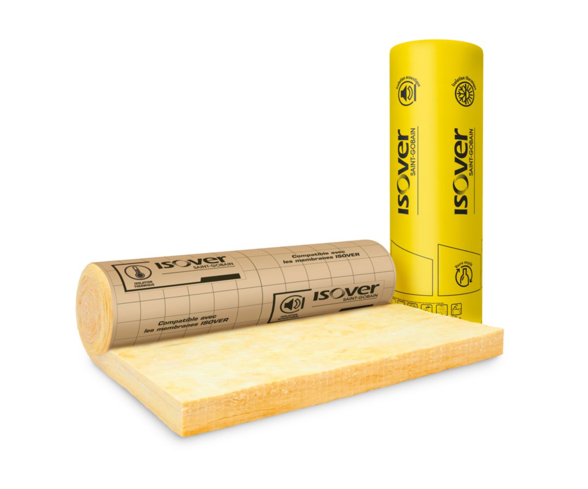ISOVER - Rouleau laine de verre ISO M.I Revêtu kraft 130mm 5,4x1,2m R=3,70 | POINT.P
