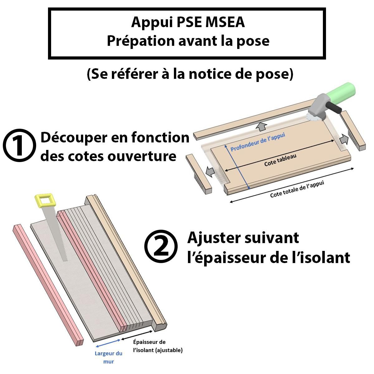 MSEA - Appui de fenêtre en PSE pour ITE sous enduit - carré - ton ...