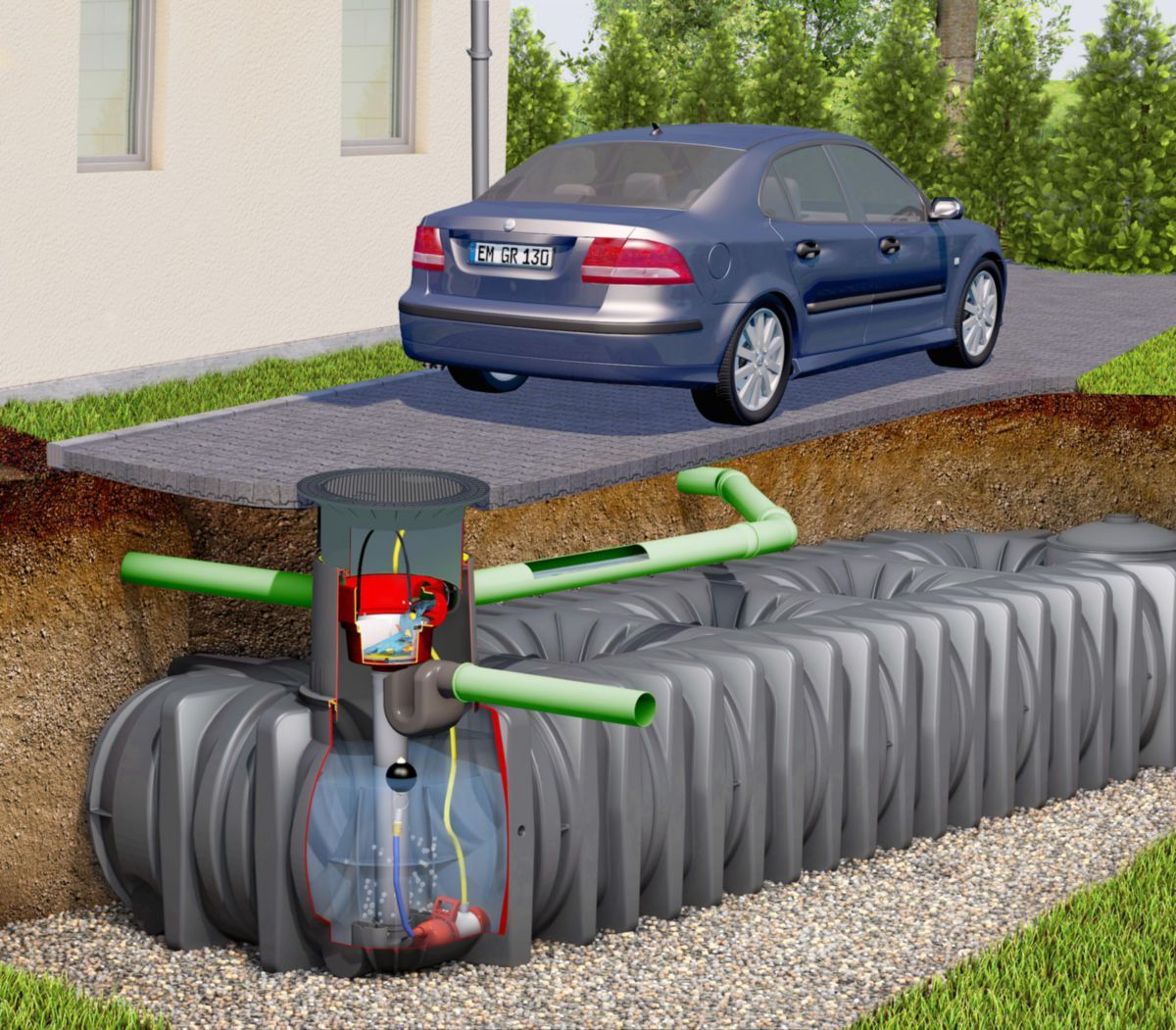 GRAF - Kit à enterrer Jardin Platine XL Confort TD - passage véhicules ...