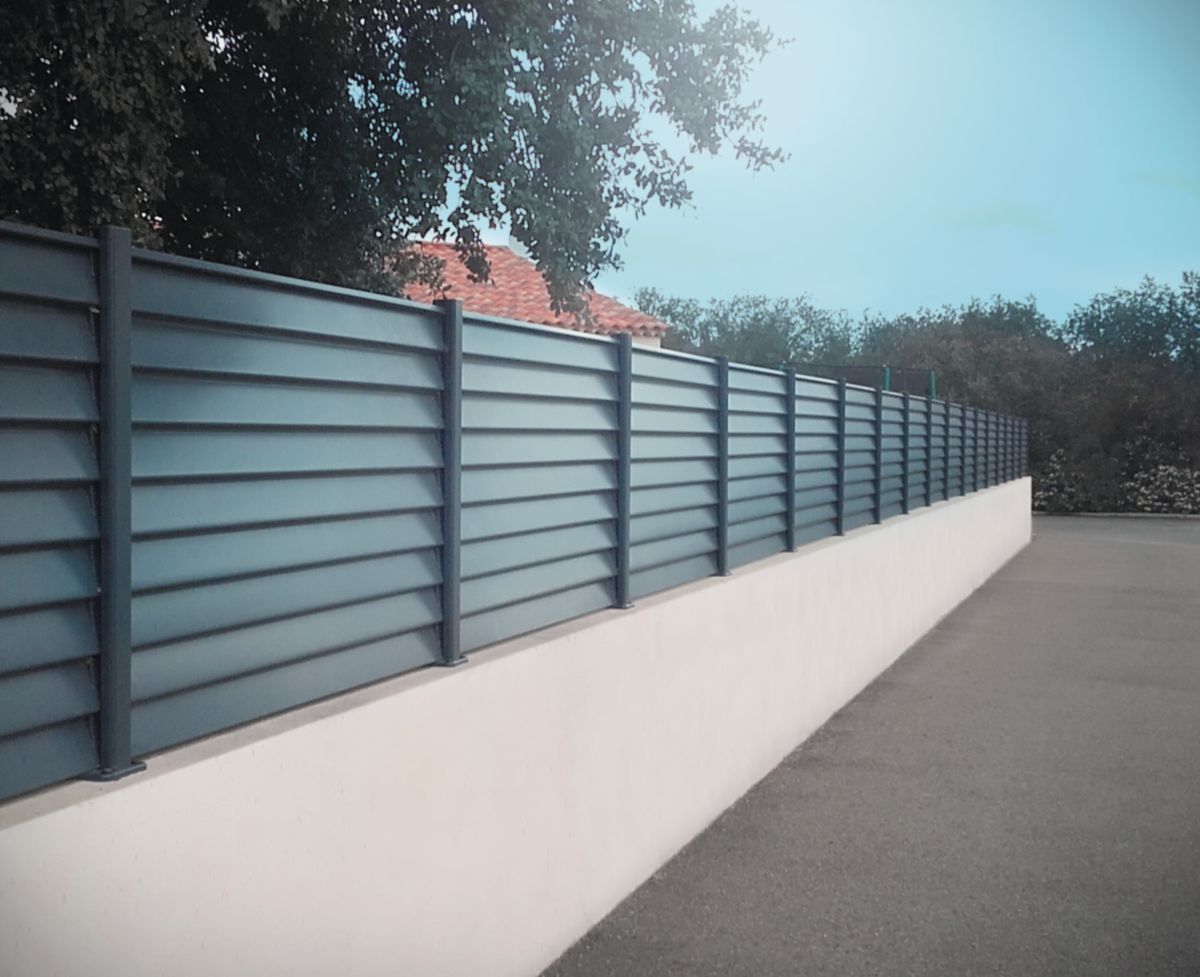 ALUCLOS - Poteau clôture sur platine - aluminium gris - 70x70 mm - H. 0 ...