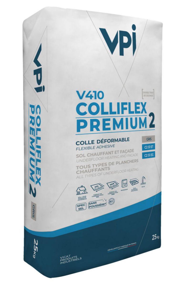 VPI - Mortier-colle V410 Colliflex premium gris 25kg amélioré ...