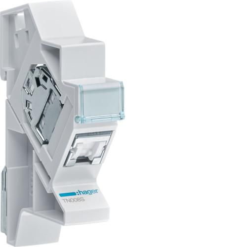 HAGER - Connecteur modulaire RJ45 cat.6a STP + support pour grade 3TV ...