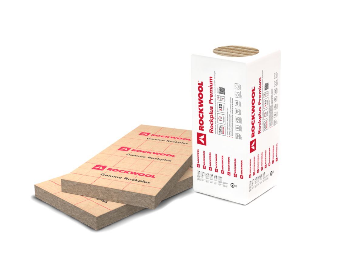 ROCKWOOL - Panneau de laine de roche Rockplus Premium kraft L 1350 x l 600 x ép 140 (mm) R=4,35