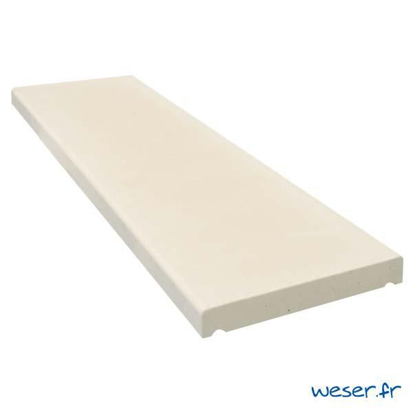 WESER - Chaperon de mur plat Pierre Lisse - ton crème - 99x30x4 cm ...