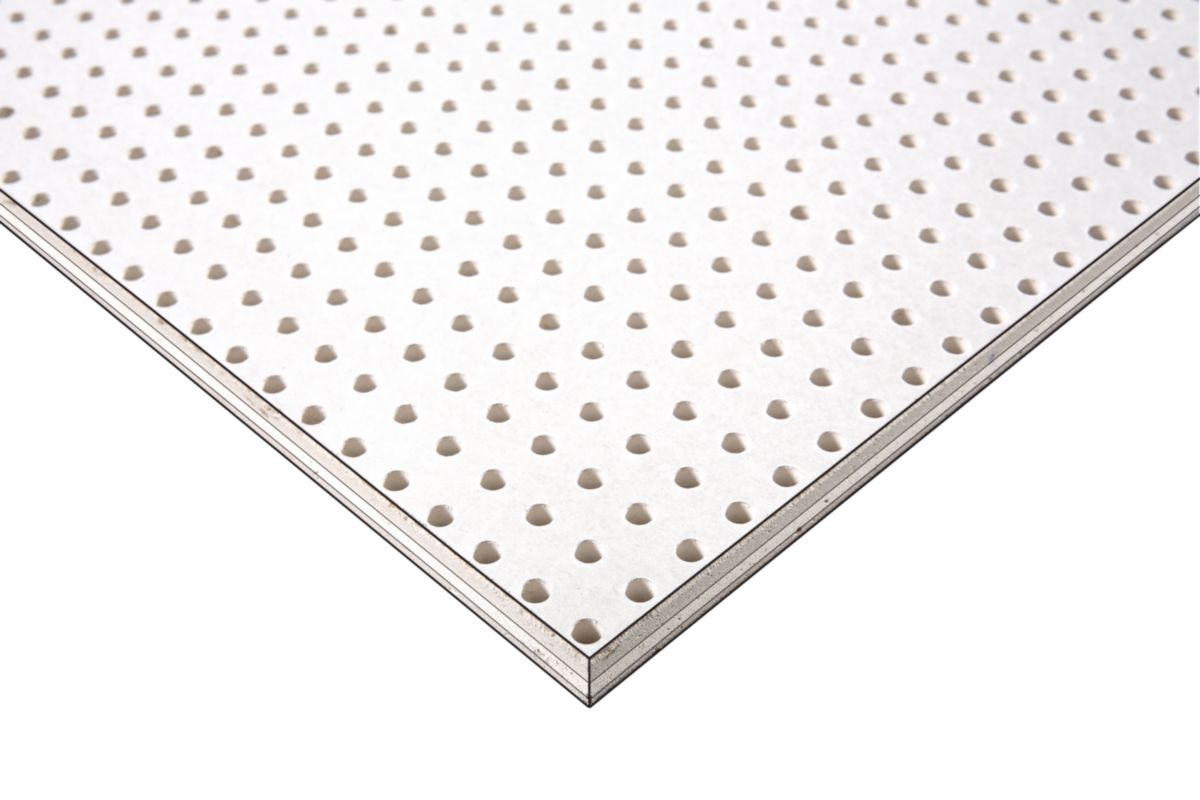 PLACO - Plaque de plâtre perforé Rigitone® Edge 8/18 BT épaisseur 13mm ...