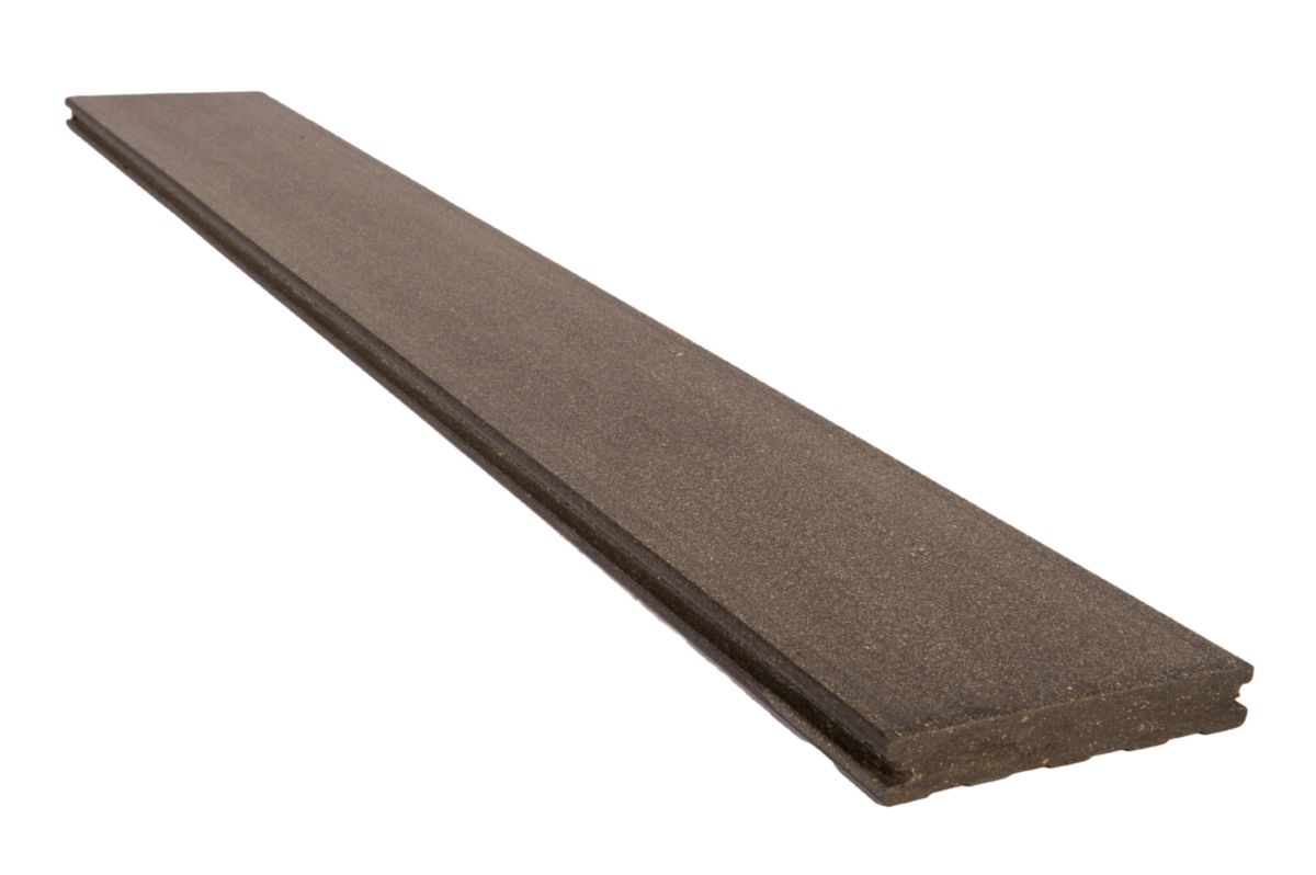 Silvadec Lame De Terrasse Deck Bois Composite Elégance Gris Anthracite Lisse 23x138mm Réelle