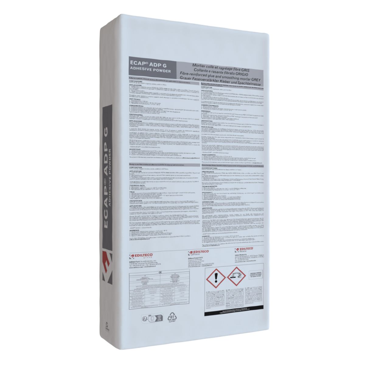 EDILTECO - Mortier de collage et de sous enduit Ecap ADP Gris sac de 25 kg | POINT.P