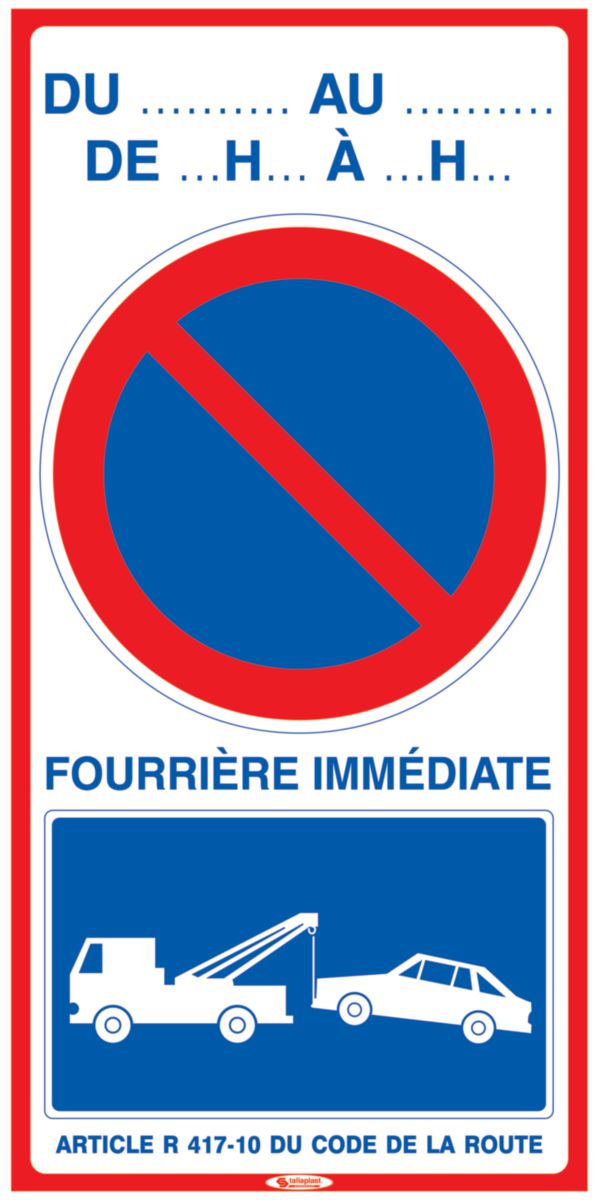 TALIA - Panneau stationnement gênant 2 en 1 400x800, réf 620012 | POINT.P