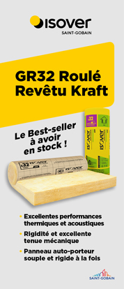 ROCKWOOL - Panneau isolant Rockmur Kraft pour mur intérieur - laine de roche - 1,35x0,6 m - ép ...