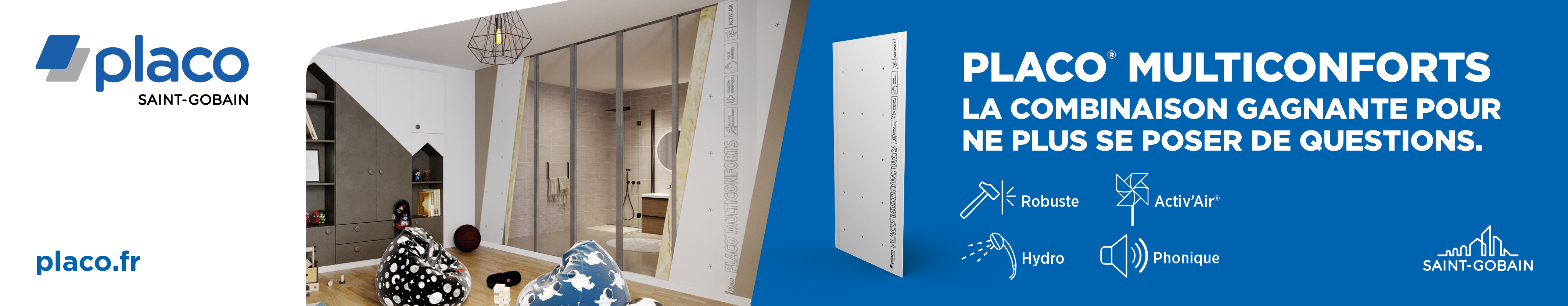 PLACOPLATRE : BA13, rail, fourrure et autres produits Placo | POINT.P